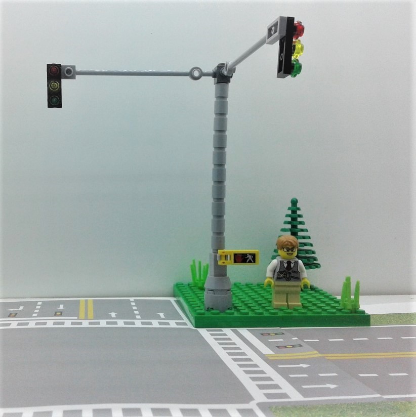 LEGO City MOC Village Downtown Street Corner Town 2 Lane Traffic Signal ...